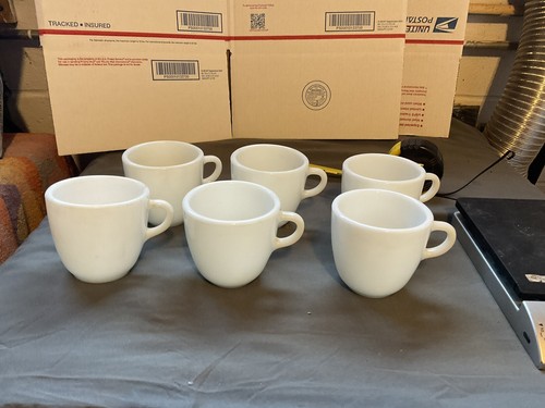 Pyrex Tableware Corning 12 oz White Glass Coffee Cups - Lot of 6 - #723 ...