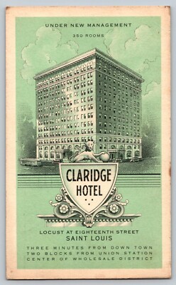 Postcard Claridge Hotel St Louis Missouri Posted 1939 | eBay
