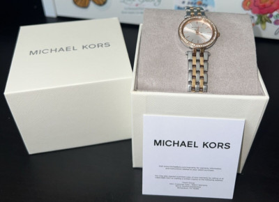 **Michael Kors Petite DARCI 2-Tone Crystal MK3298 Wrist Watch for Women ...