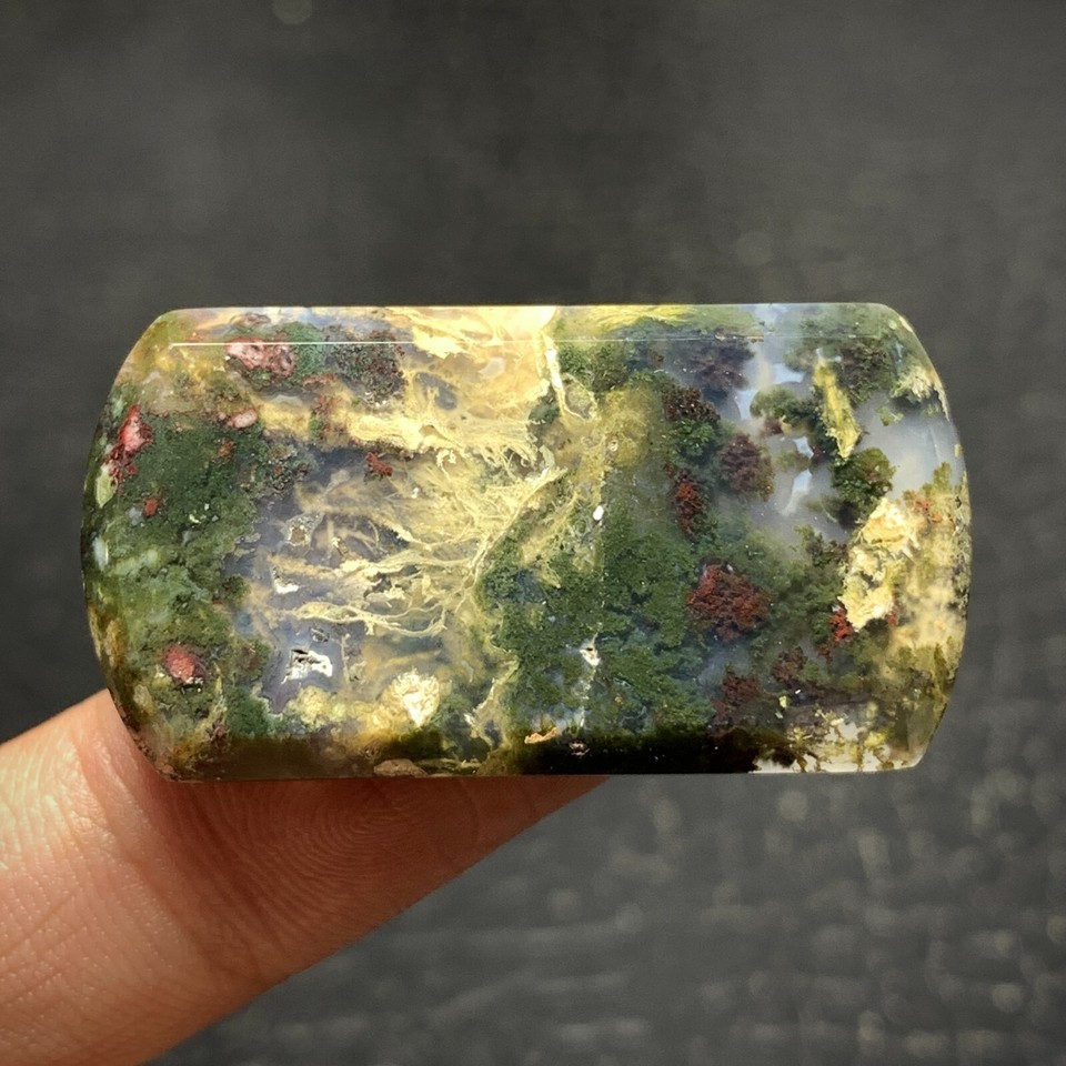 Scenic Moss Agate Cabochon 37x20x4.5mm High Quality 37 ct | eBay
