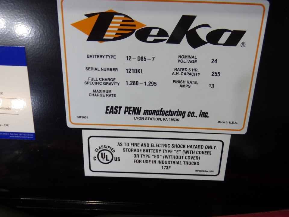 Forklift Battery Solar Battery 12-D85-7 Deka 24 Volt 571lbs 255AH New | eBay