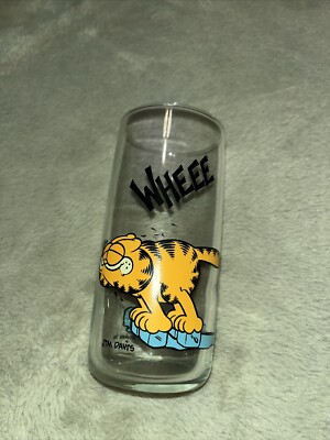 Garfield Drinking Glass 1978 Sunday Comics Collectible Wheee! Ice Cube ...