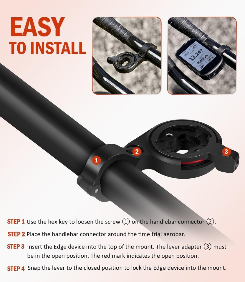 Bicycle 22.2mm TT Handlebar Computer Mount for Garmin Edge GPS Bike ...
