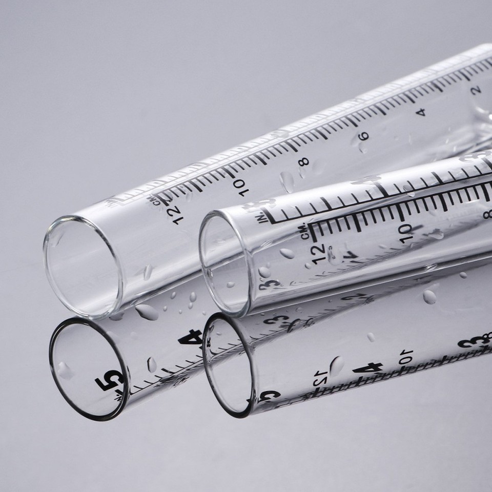 OUNONA 2PCS glass test tubes Rain Gauge 12cm Clear Easy to Read Gage ...
