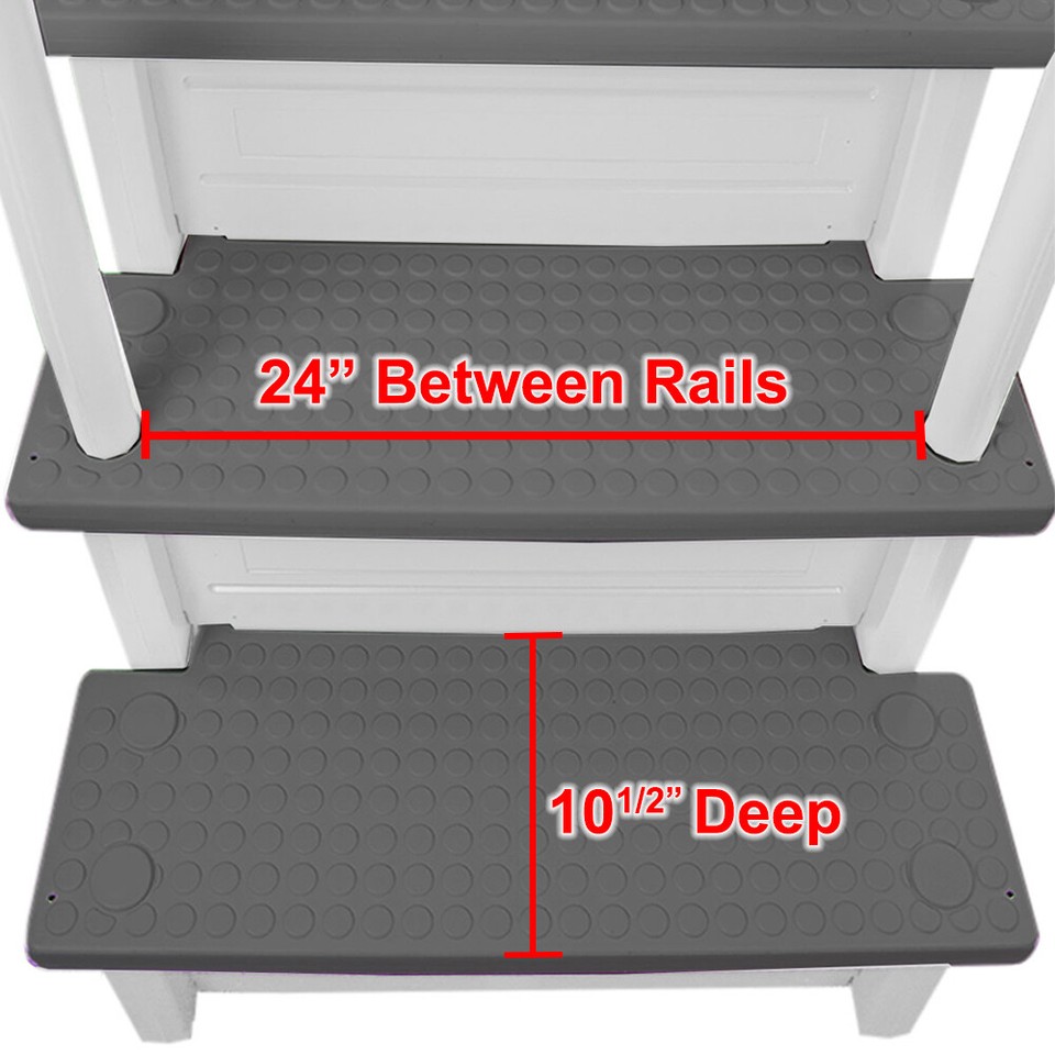 Aqua Select 28" Wide Above Ground Heavy Duty Swimming Pool Step Ladder ...