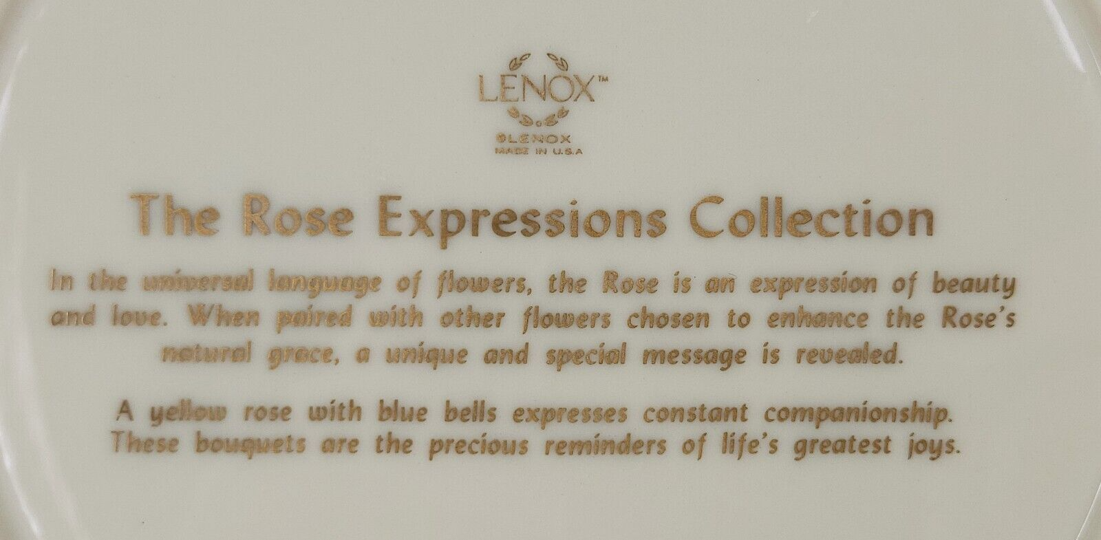 Lenox Rose Expressions Collection Yellow Rose w/Blue Bells Plate 1989 ...