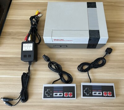 original Nintendo nes system console 2 controllers, cables | eBay