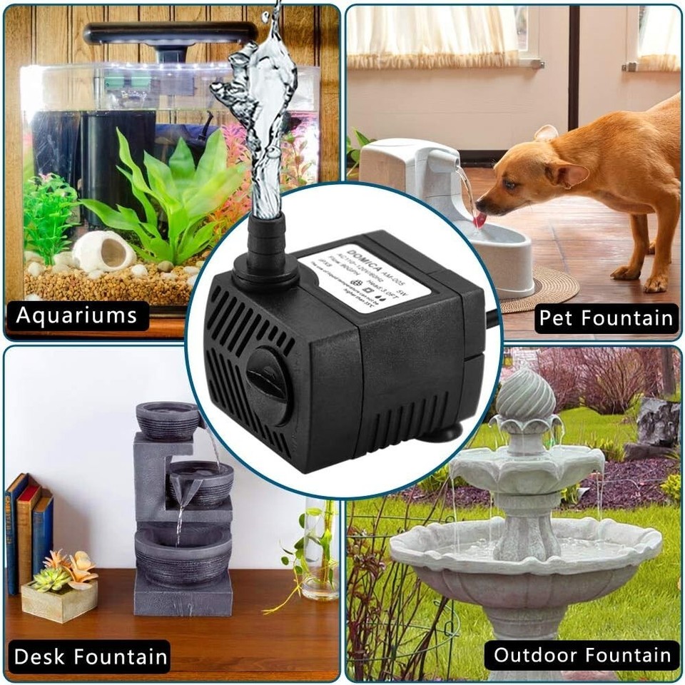 Small Fountain Pump for water feature, Fish Tank Indoor or Outdoor Pond ...
