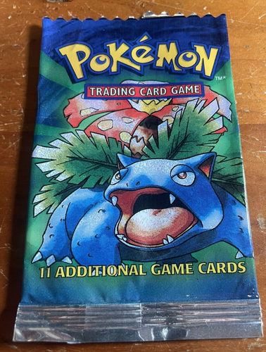 Vintage 1999 Pokemon TCG EMPTY Base Set Booster Pack Wrapper Venusaur ...