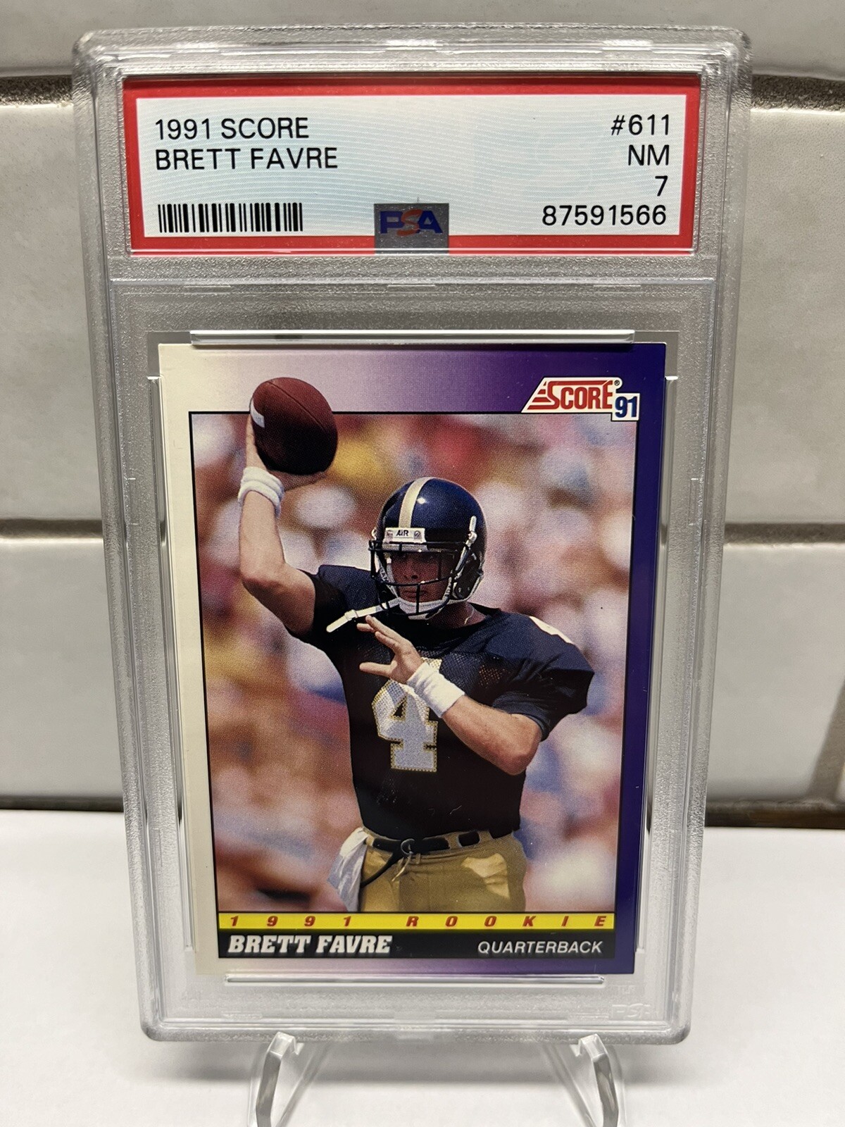 1991 Score - Brett Favre Rookie - #611 - PSA 7 - Falcons - Packers ...