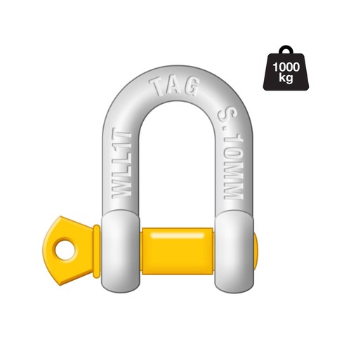 TAG D-Shackle - 10mm, 1000kg, Carbon Steel, Galvanised | eBay
