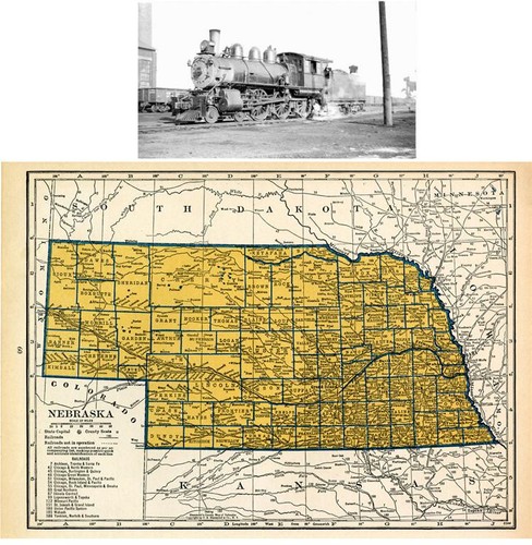 A 1939 NEBRASKA RAILROAD MAP SHOWS ALL RR DEPOTS TOWNS + CB&Q PRINT ...