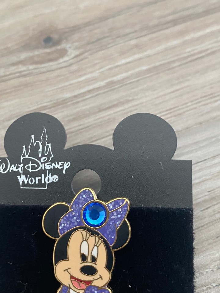 Disney 2002 Minnie Mouse SEPTEMBER Sapphire Birthstone Birthday Pin New ...
