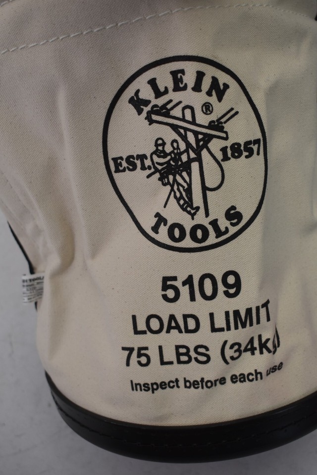 Klein Tools 5109 Bucket Bag Canvas Straight Wall Off-White Genuine OEM ...