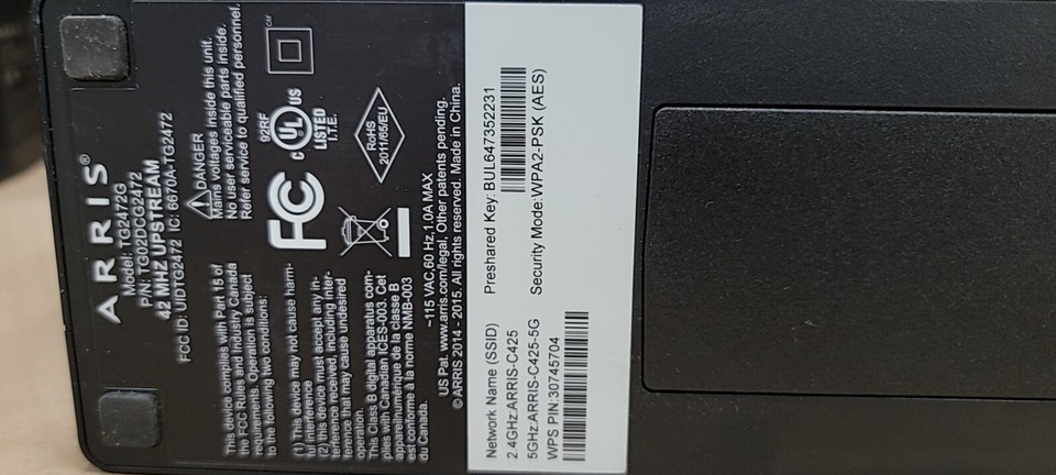 ARRIS Touchstone TG2472G Cable Voice Gateway Modem 24x8 DOCSIS 3.0 ...