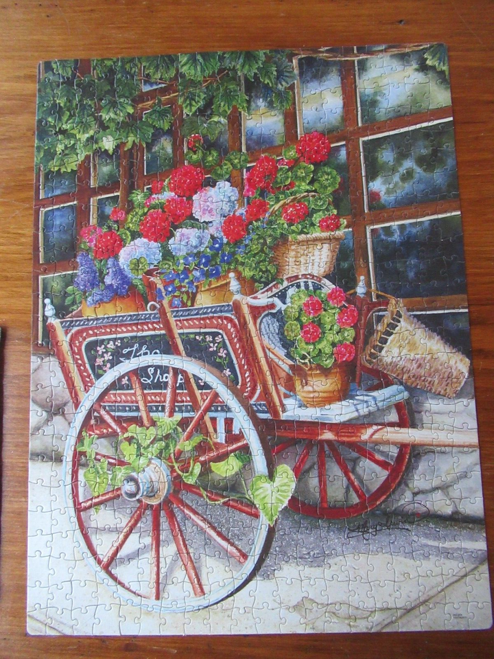 Cardinal Brand 500 Piece Jigsaw Puzzle Peddlin Posies Flower Cart ...