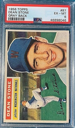1956 Topps Baseball #87 Dean Stone PSA 6 Perfectly Centered | eBay