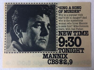 1974 CBS tv ad ~ MANNIX ~ Sing A Song Of Murder | eBay