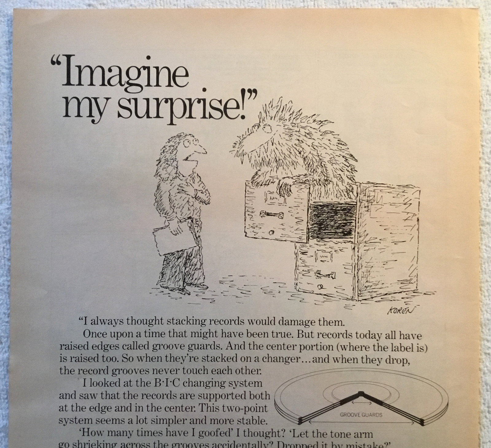 1977 BIC Turntable Record Player Print Ad B•I•C Turntables Are Goof ...