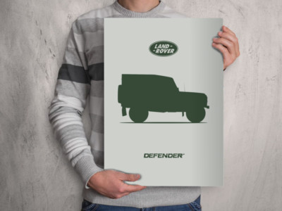 POSTER - LAND ROVER DEFENDER - Choose Size & Design - Car Silhouette ...