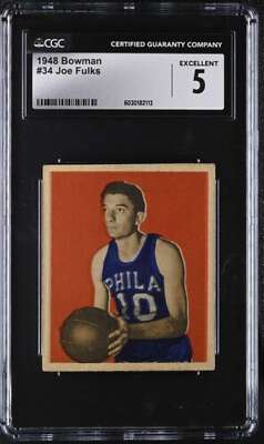 1948 BOWMAN #34 JOE FULKS CGC 5 EXCELLENT RC ROOKIE 4156 | eBay