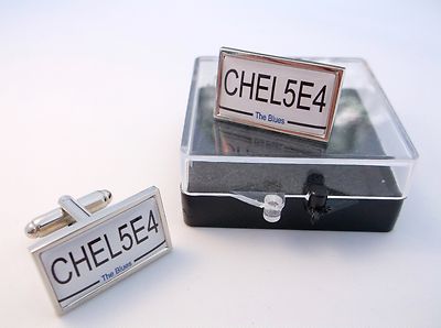 CHELSEA NUMBER PLATE STYLE MENS CUFFLINKS CUFF LINKS BADGE GIFT | eBay
