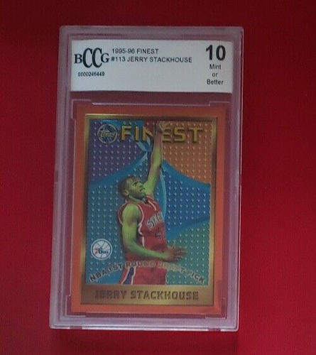 Jerry Stackhouse Rookie Card 1995-1996 Topps Finest #113 Graded 10 | eBay