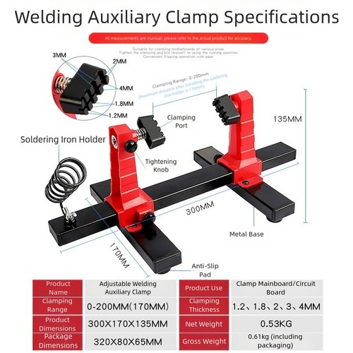 Rotatable Adjustable Soldering Clamp with Iron Rest for Electronics ...