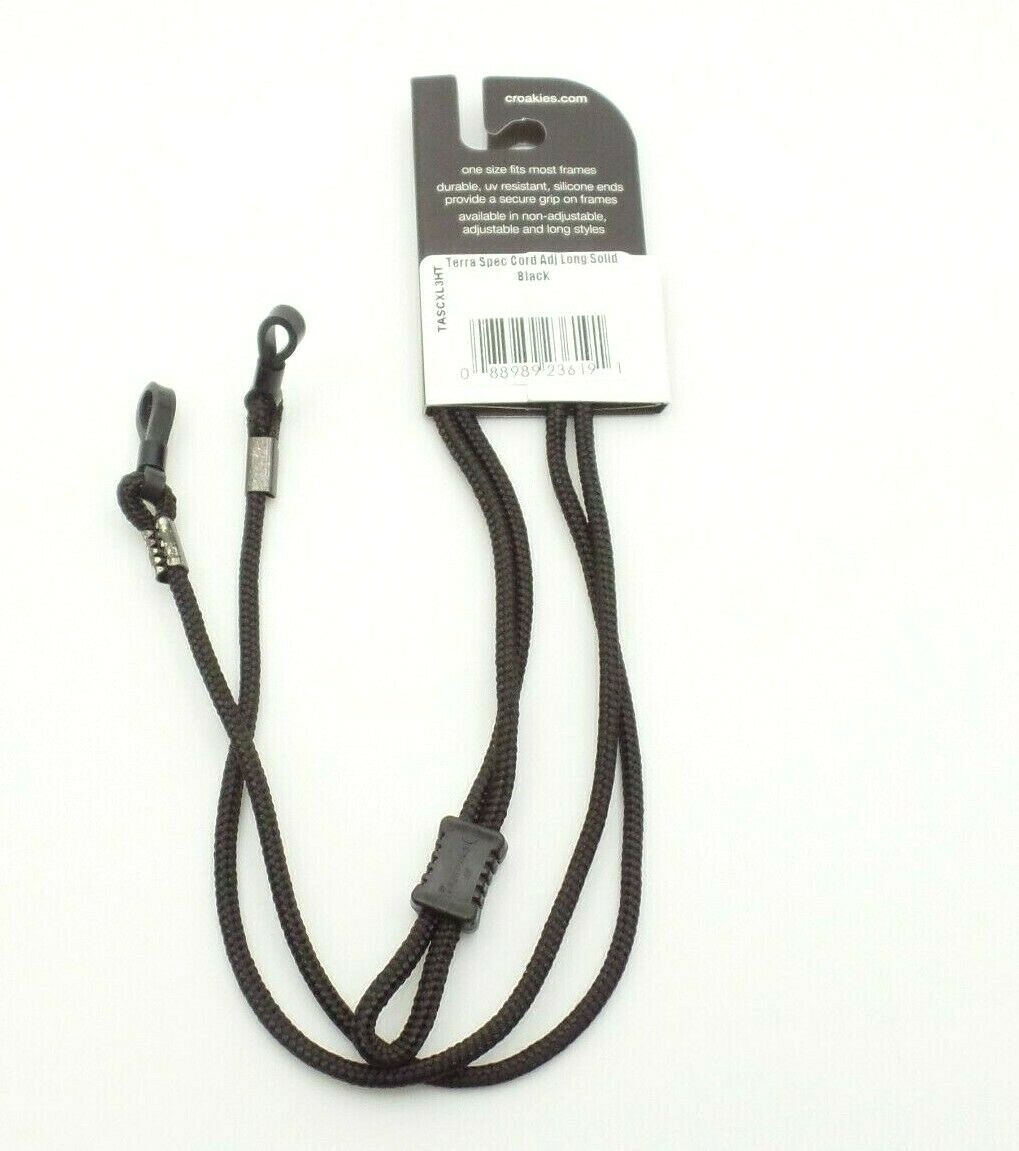 Croakies Terra Spec Cord Eyewear Retainer Black Adjustable Long New ...