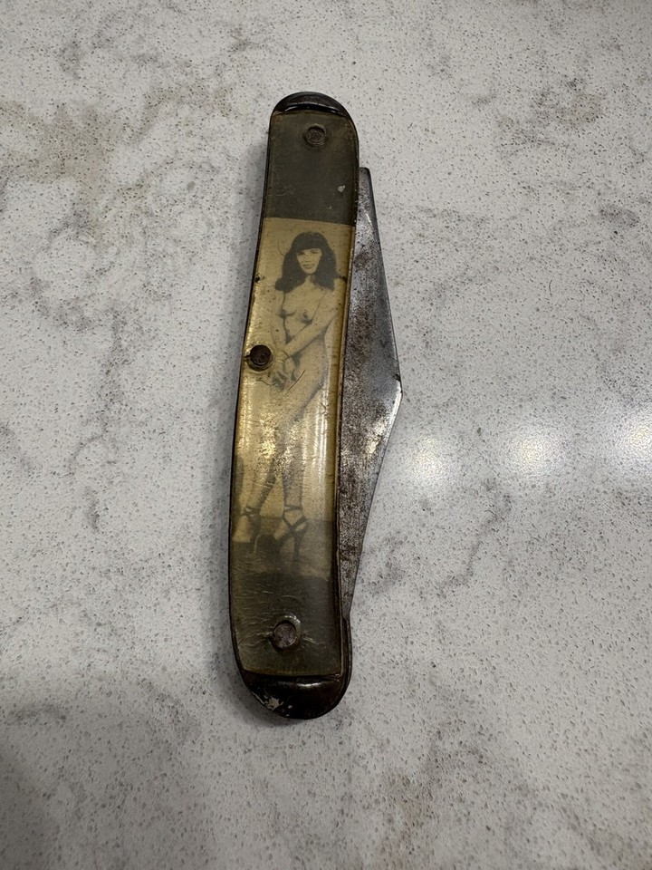 Vintage Johnston Novelty Nude Risque Pinup Girls Folding Pocket Knife ...