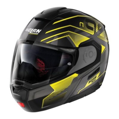 Helm Modular N90-3 Comeback n-Com 045 Metal Black Yellow NOLAN SIZE S ...