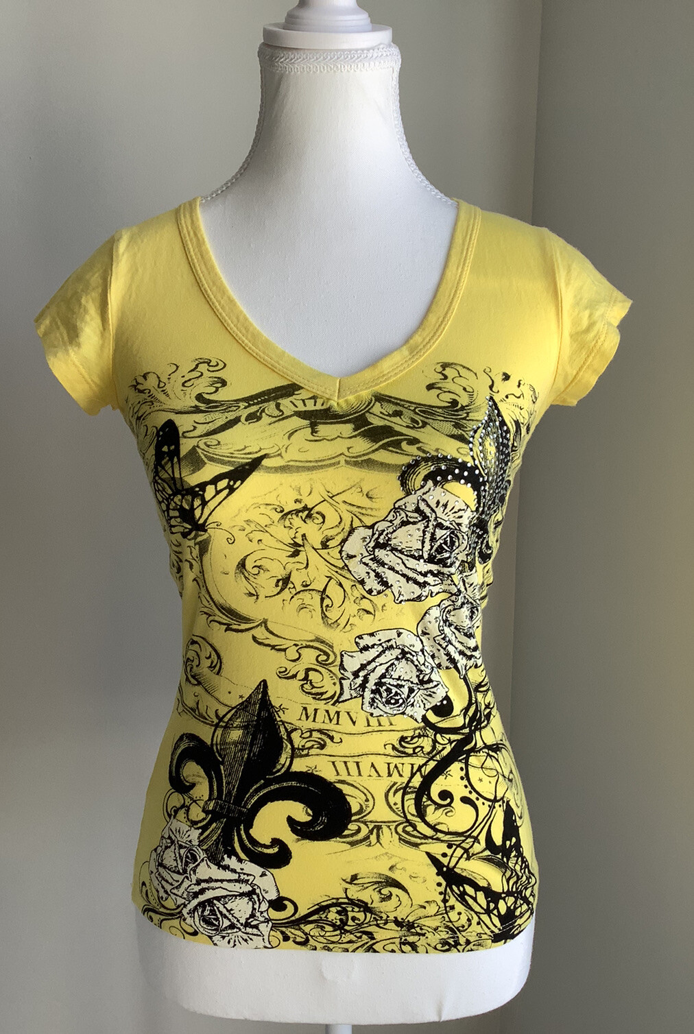 y2k Grunge biker tattoo goth emo Crop Top Womens vtg … - Gem