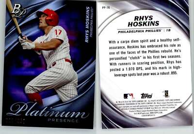 Rhys Hoskins 2019 Bowman Platinum Presence Purple PP-16 /250 Phillies ...