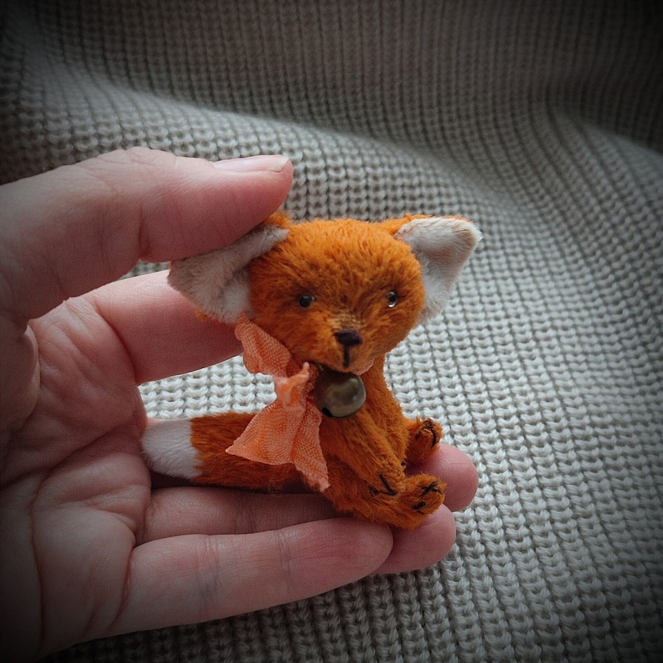Teddy fox. Handmade toy fox. Plush fox red. OOAK stuffed animals ...