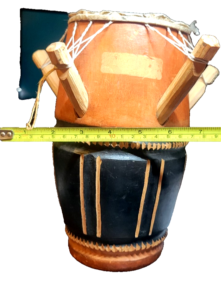 Authentic Kpanlogo Hand Carved Ghana Drum with Antelope Drumhead, 10 X ...