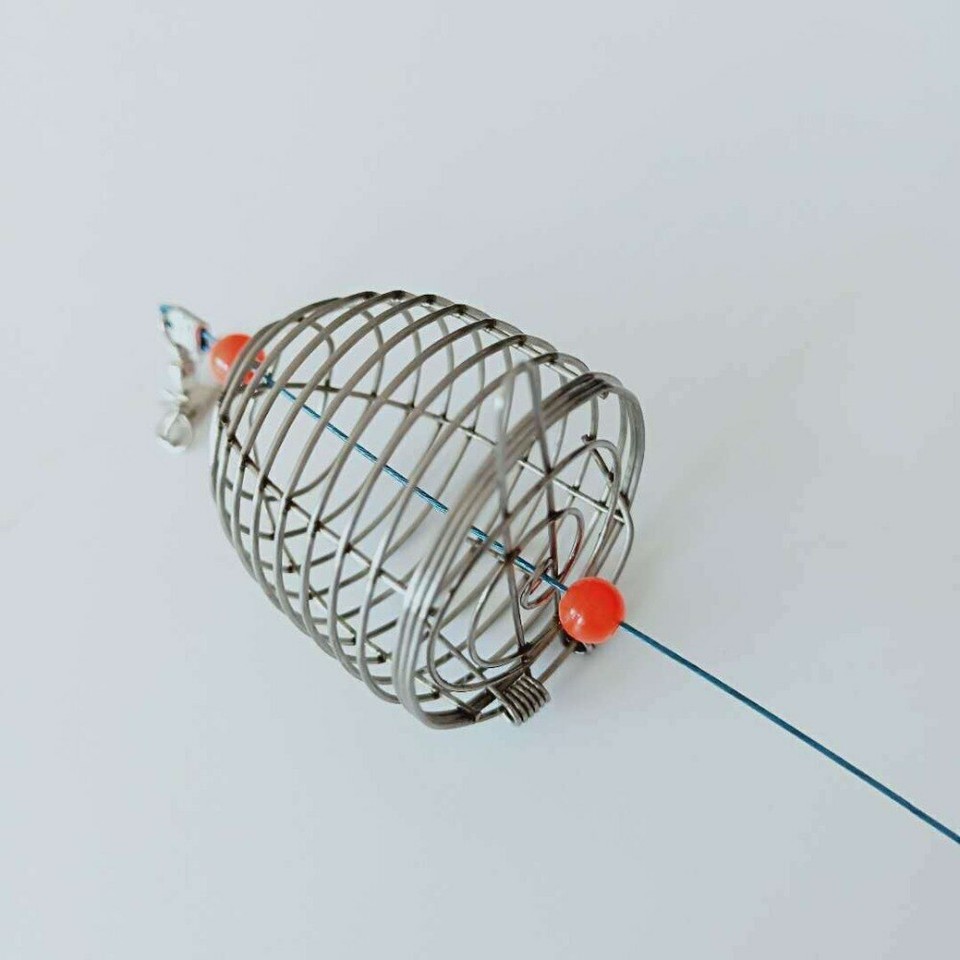 Steel Fishing Bait Cage Dispenser Basket Feeder Chum Attractant Salt ...