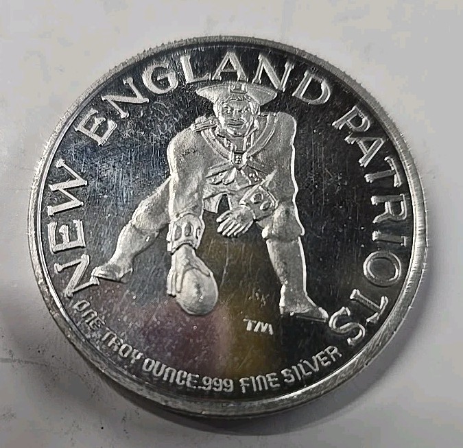 1985 New England Patriots Football NFC Champions 1oz 999 FINE Silver ...