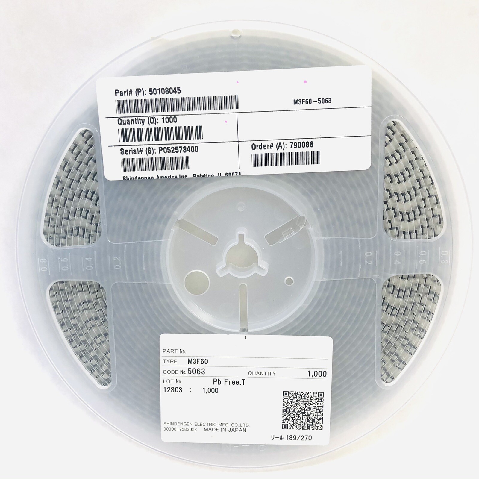 SHINDENGEN ELECTRIC M.G.T. 50108045 RECTIFIER DIODE M3F60-5063 (1000 ...