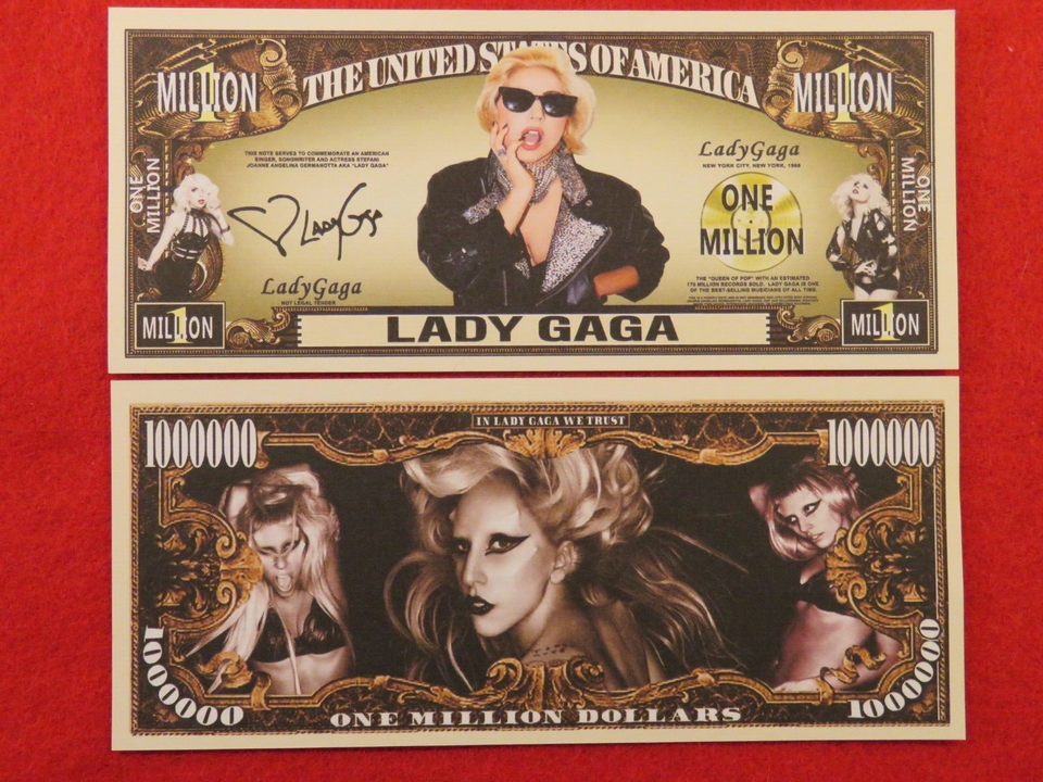 LADY GAGA: American Singer, Songwriter, Actress ~ $1,000,000 One ...