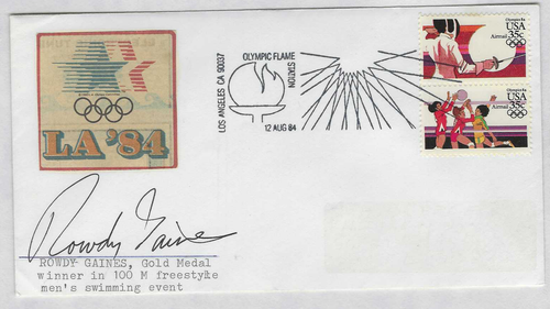 ROWDY GAINES SIGNED COVER XXIIIrd OLYMPIAD LA '84 | eBay