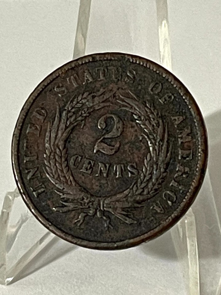 1864 US Two Cent Coin, Classic Copper Coin, Early American 2C ...