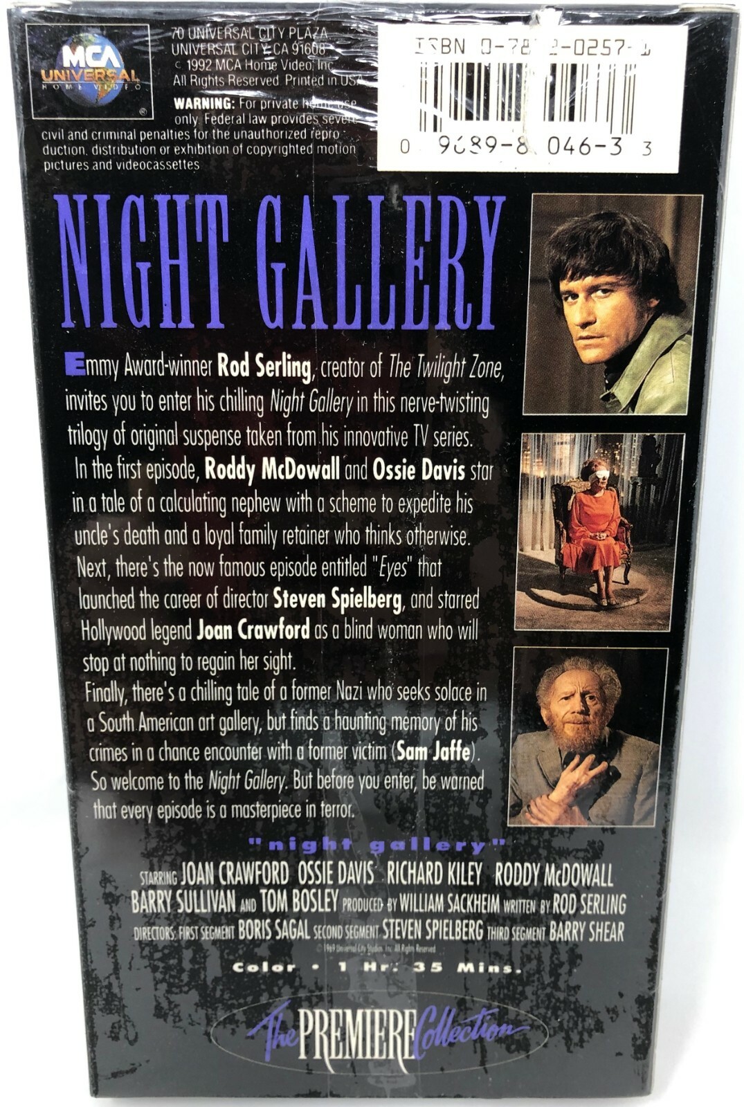 New Night Gallery VHS Video Movie Joan Crawford Rod Serling Steven ...