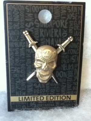 Hard Rock Cafe Pin Podgorica 3D Skull with Double Cross Sword 2016 | eBay