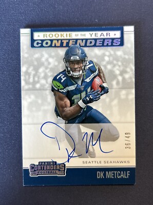 2019 Panini Contenders Rookie of The Year DK Metcalf Auto /49 Rookie ...