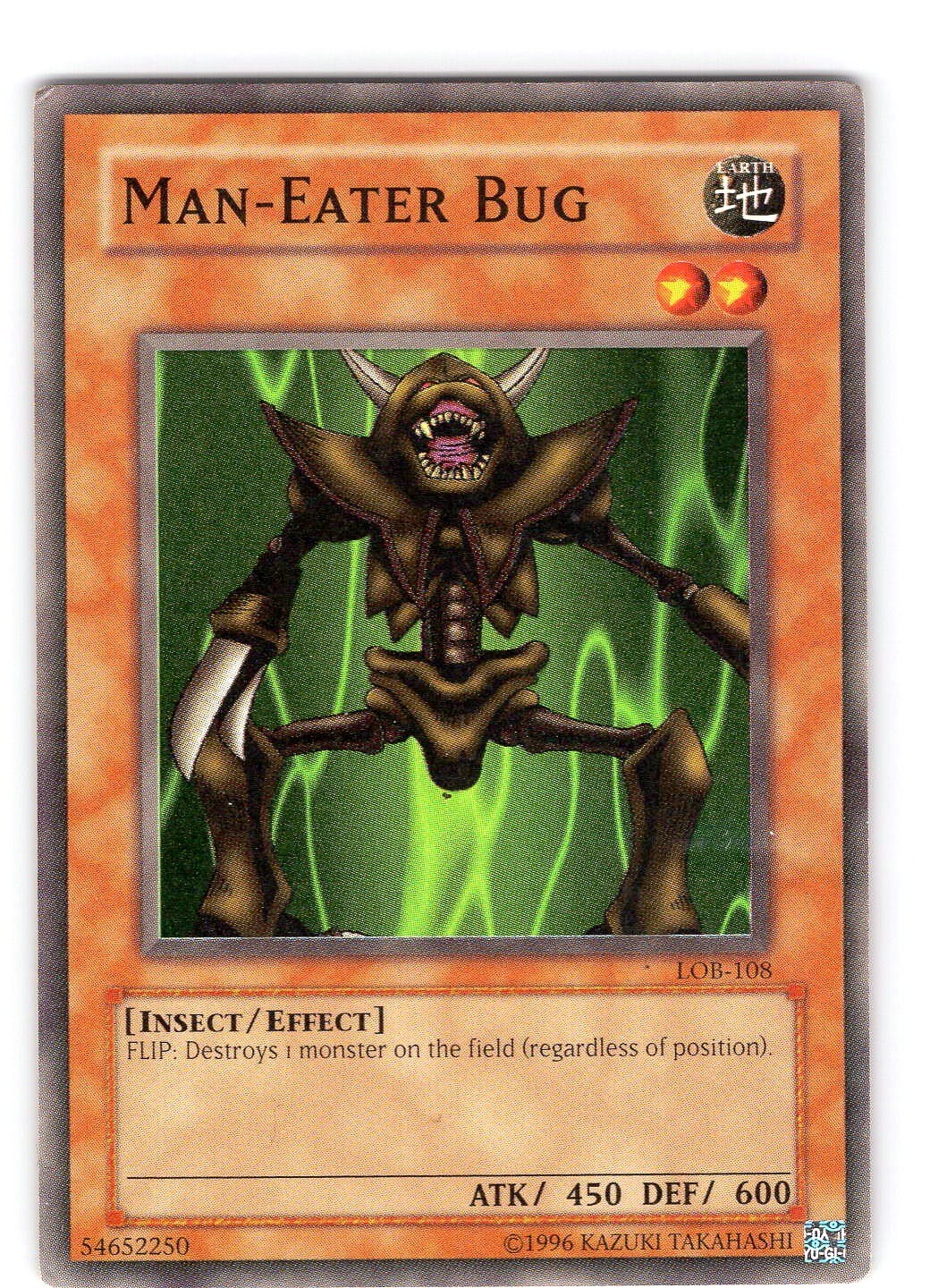 Yu-Gi-Oh TCG Man-Eater Bug LOB-108 Unlimited Super Rare Card Played MP ...