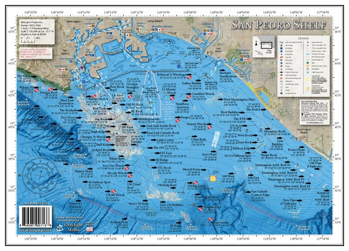 California Fishing Maps Charts San Pedro Bay and San Pedro Shelf ...