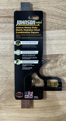 JOHNSON LEVEL Combination Square 300mm Metric Stainless Steel USA 400M ...