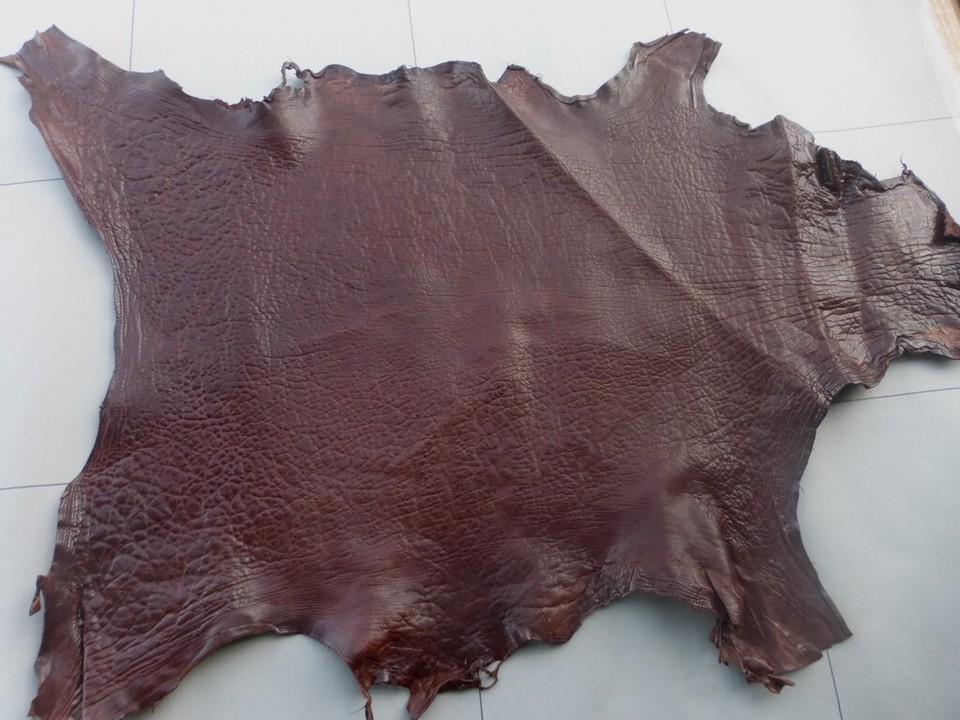 Goatskin leather hide Chocolate grainy textured full bodied very strong ...