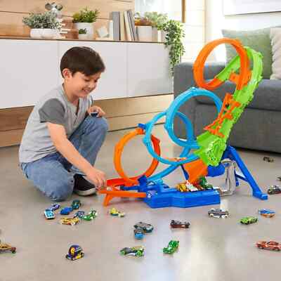 Hot Wheels Track Matchbox Car Racetrack Loops Builder With Battery ...