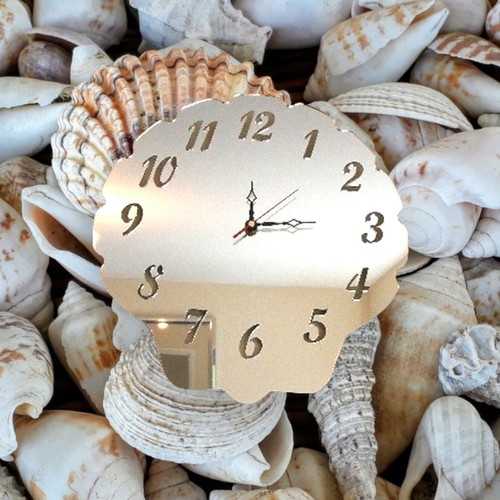 Shell Round Shaped Silent Tick Acrylic Clocks, Many Colours, Bespoke ...